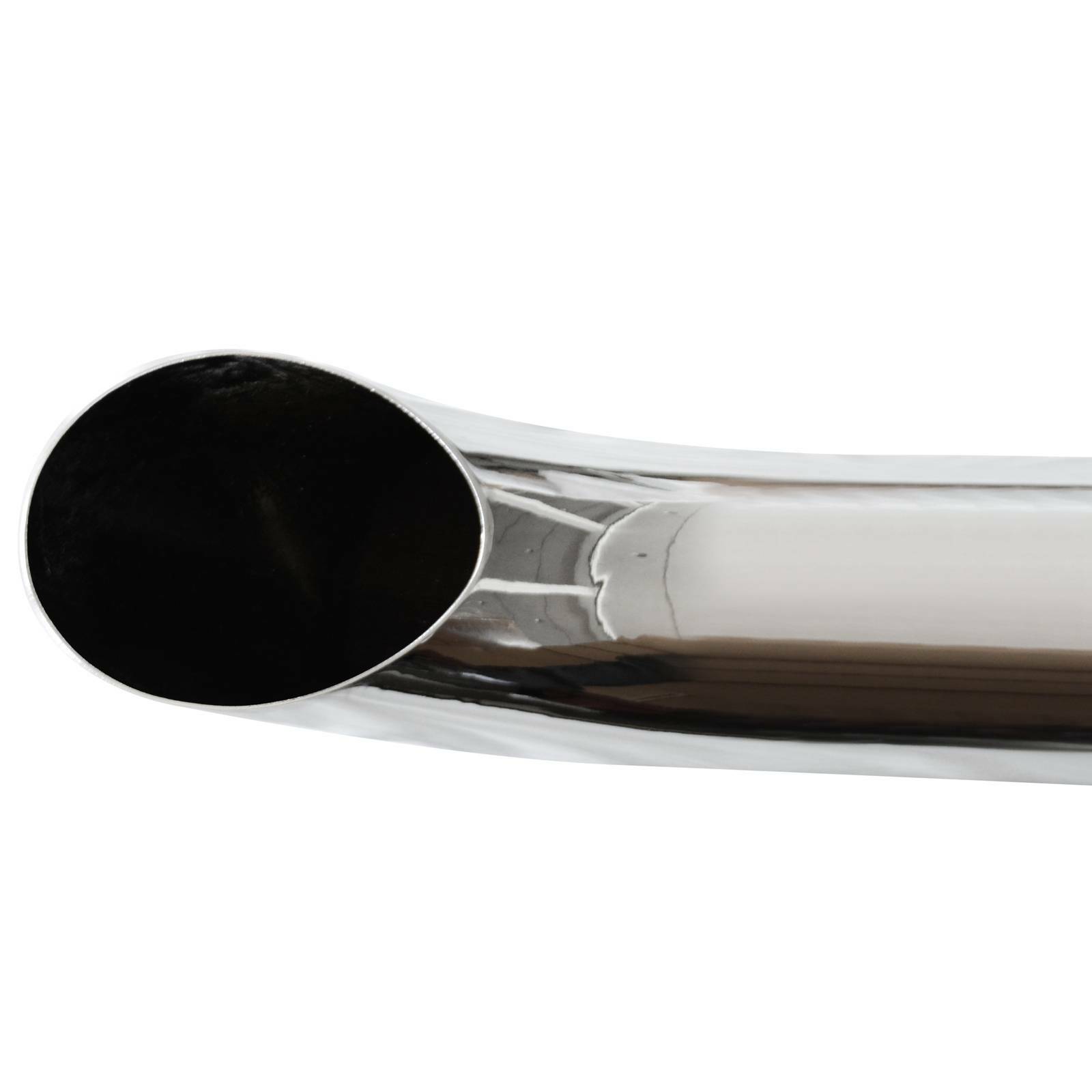 5"OD Chrome Curved Exhaust Stack Pipe 5" x 48" inch Length Truck Pipe ...