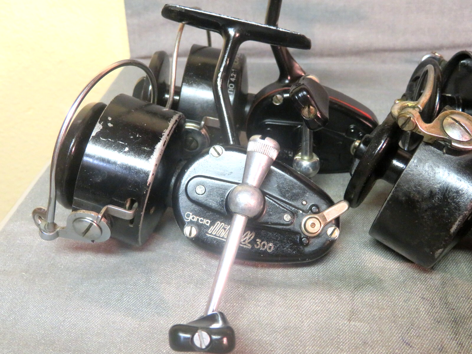 MITCHELL MODELS 300 & 301 SPINNING REELS WITH 8 SPARE SPOOLS/ALL REELS ...