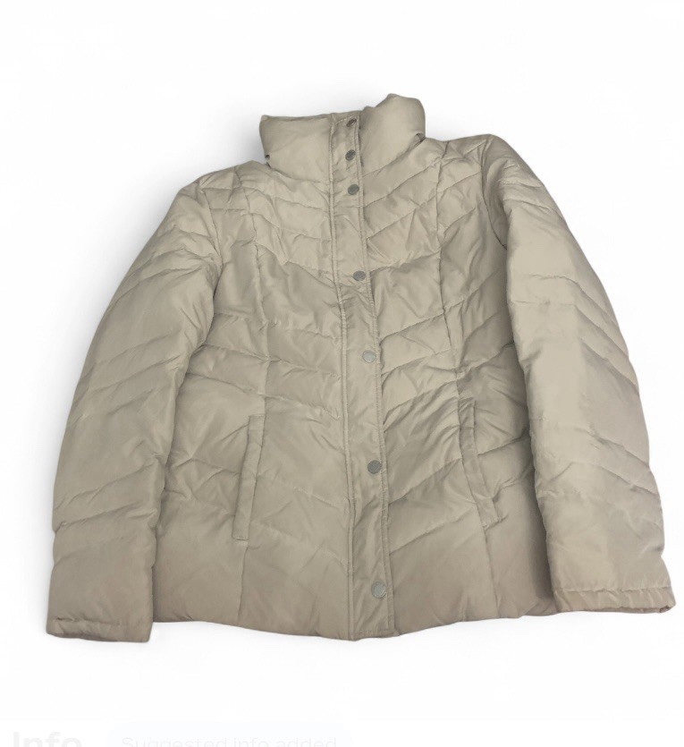 Kenneth Cole Reaction Puffer Jacket Funnelneck Size M Duck Down Quilted ...