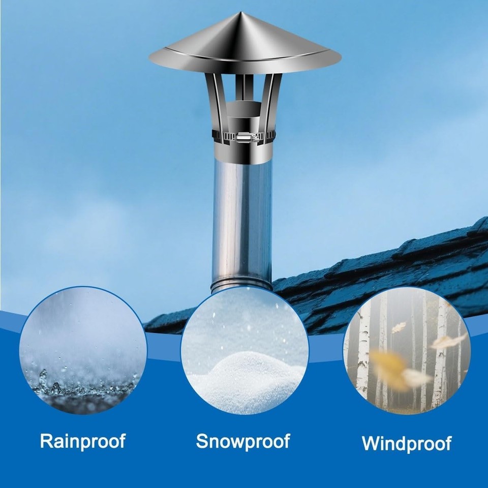 Furnace Vent Chimney Cap,Fireplace Flue Chimney Cover with Adjustable ...