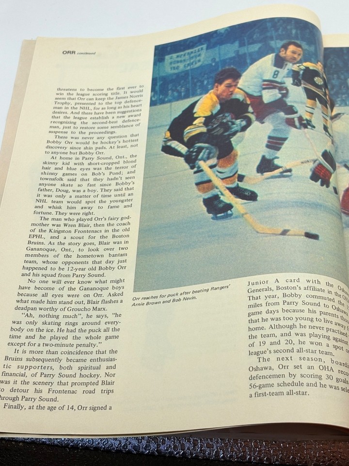 Vintage 1970 BOBBY ORR Cover Sports Canada Magazine Hockey Boston ...