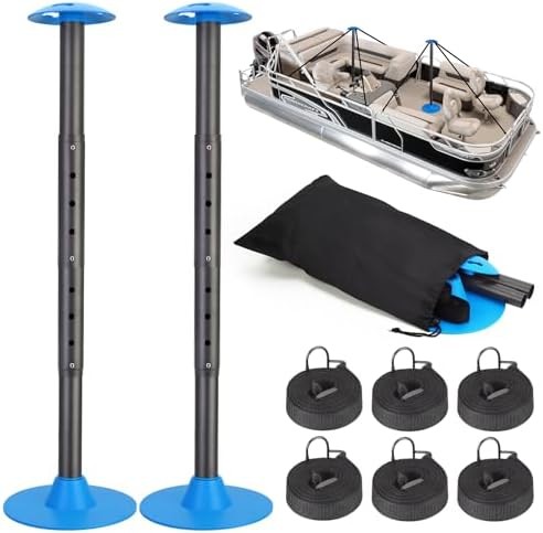 Boat cover support poles adjustable set of 2 with straps | eBay
