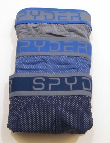 3 SPYDER SHADES OF BLUE NYLON PERFORMANCE BOXER BRIEFS UNDERWEAR SIZE ...