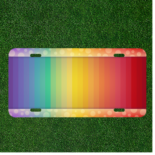 Custom Personalized Car License Plate With Background Colorful Rainbow ...