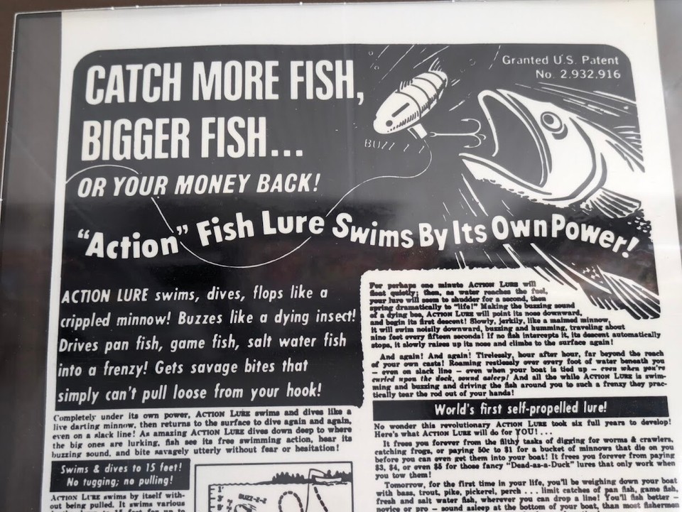 1982 Action Fish Lure Ad Framed Laminated Vintage Fishing Angler Gift ...
