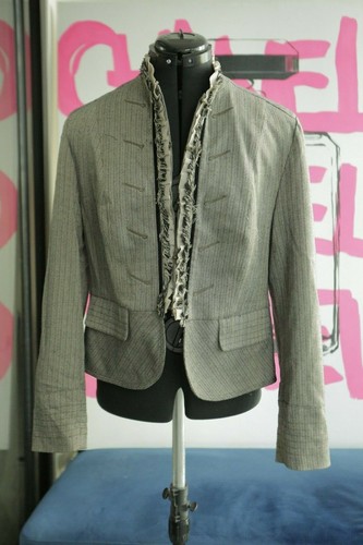 Susan Military Style Jacket Amazing Ribbon Detail Metal Clips Size 14 ...