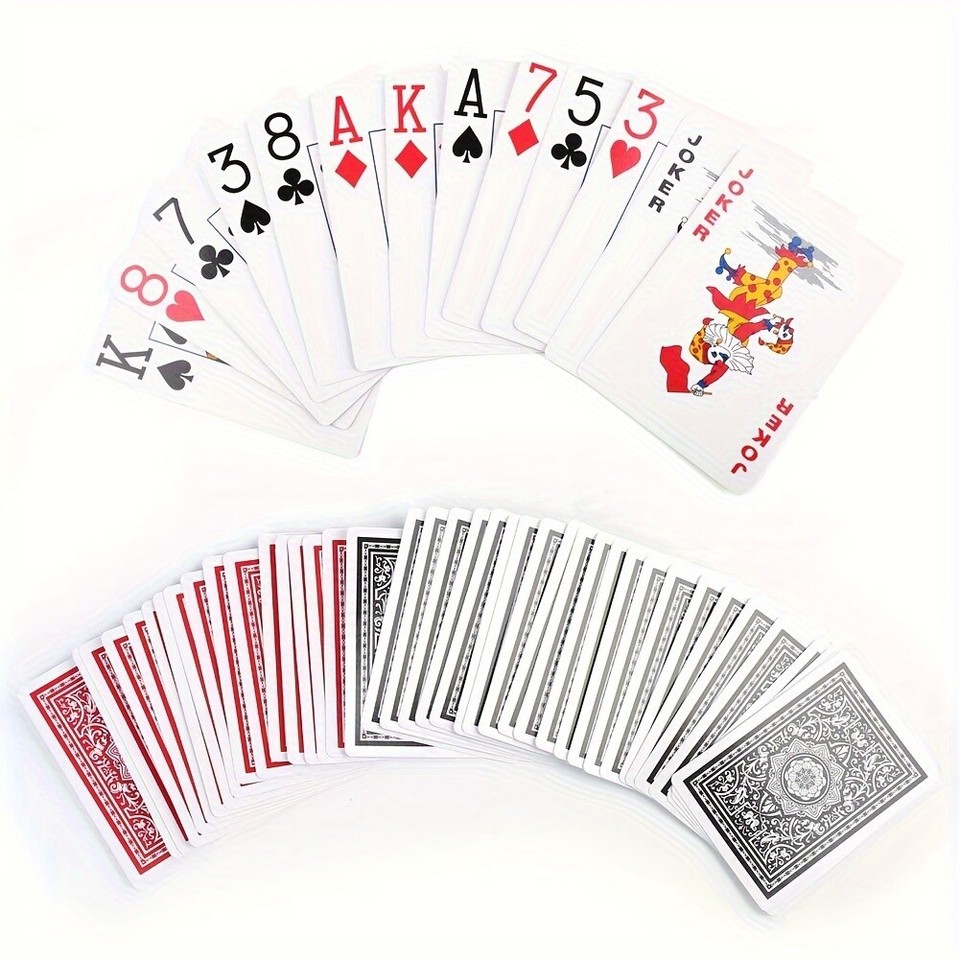 LotFancy Playing Cards Jumbo Index 12 Decks of Cards Poker Size 6 Red 6 ...