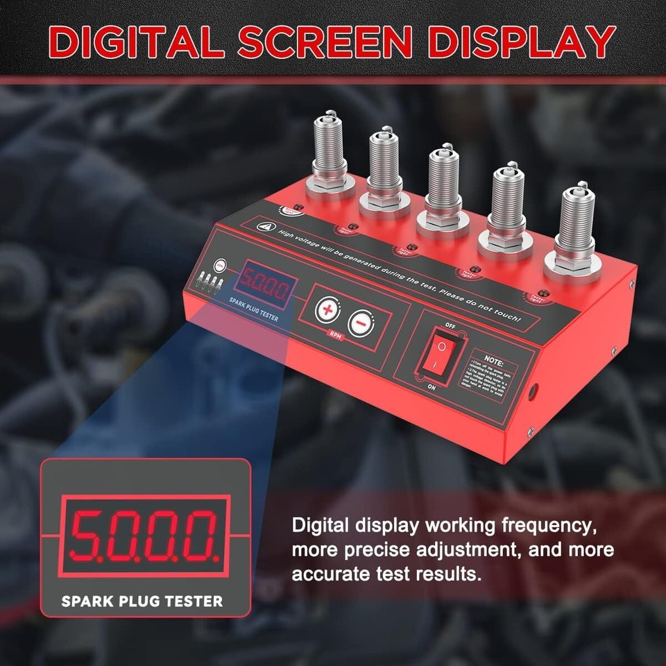 Car Spark Plug Tester 5 Holes Adjustable Ignition Spark Plug Analyzer ...