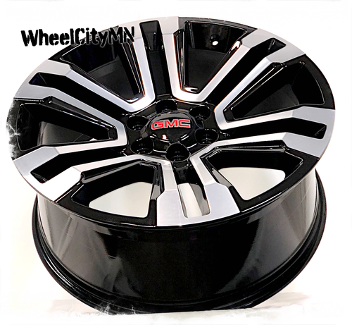 22" gloss black machine OE replica 23217243 rims fits GMC Yukon Denali ...