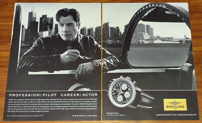 BREITLING NAVITIMER JOHN TRAVOLTA ACTOR PRINT AD MAGAZINE ADVERTISEMENT ...