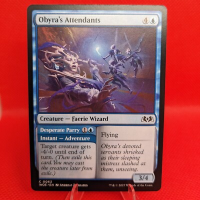 x4 MTG Obyra's Attendants // Desperate Parry Playset 63 Wilds Eldraine Magic 4x | eBay