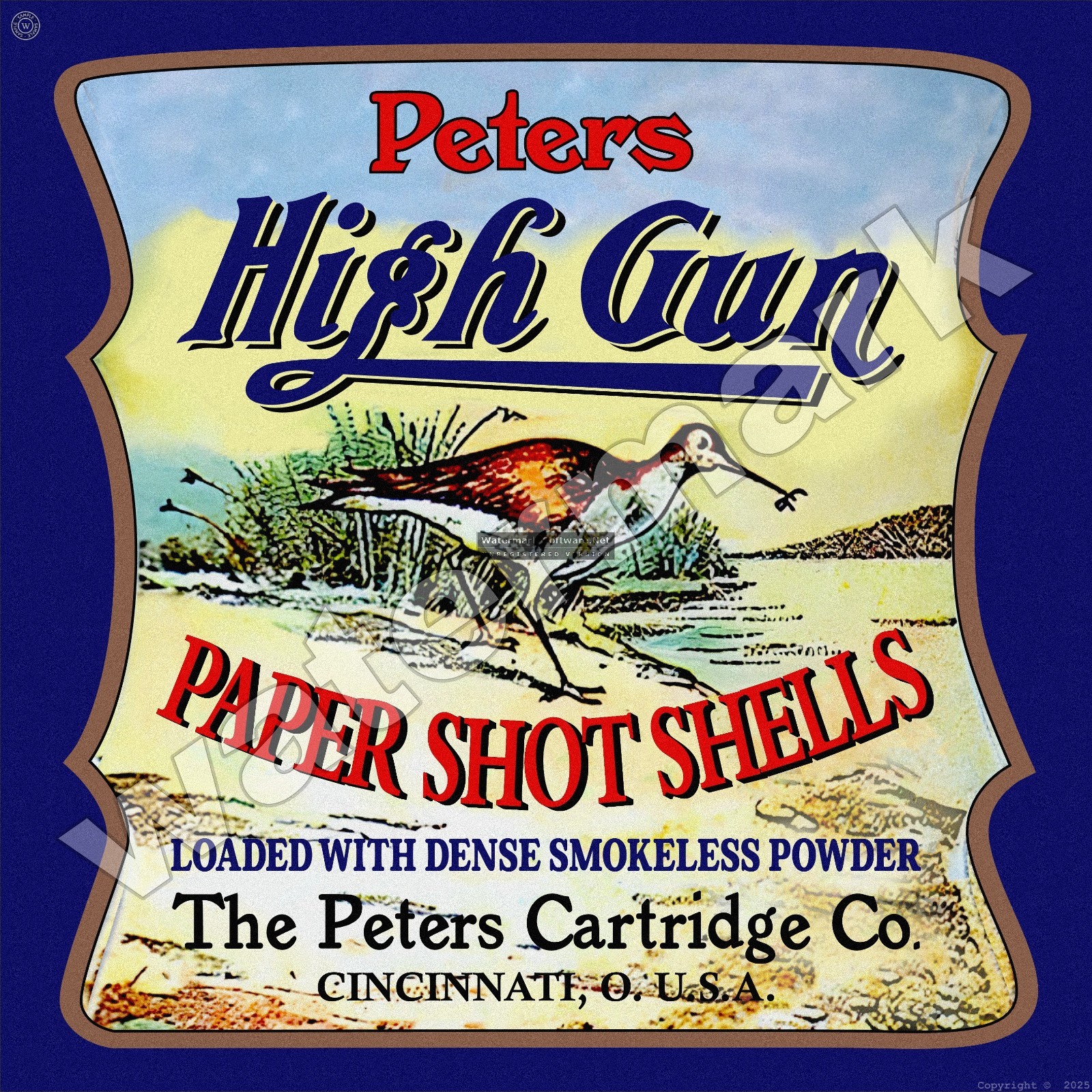 The Peters Cartridge Co. High Gun Paper Shot Shells 12" x 12" Metal ...