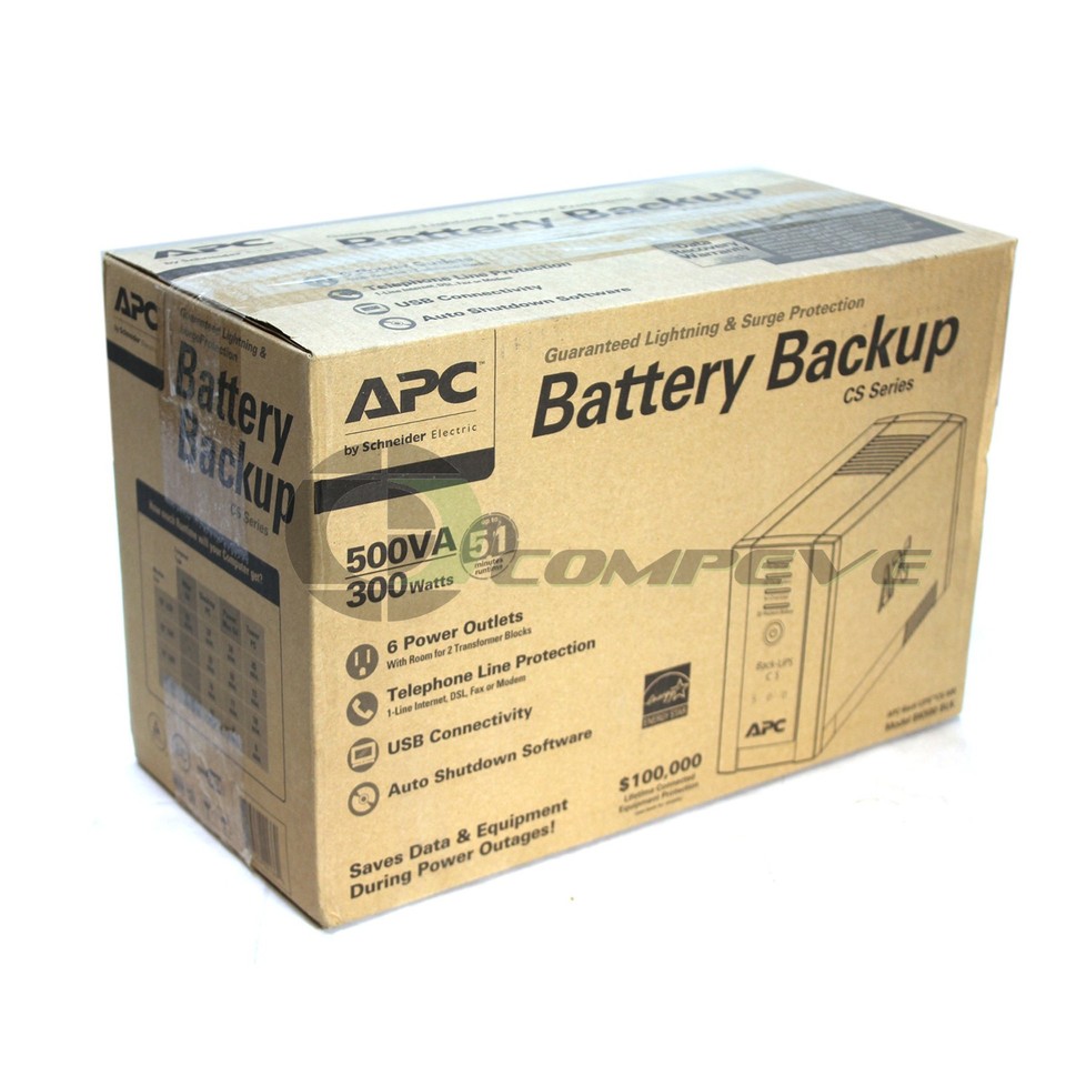 APC Back-UPS BK500BLK 500 VA 300 Watts 6 Outlets UPS# | eBay