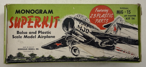 Monogram Superkit MiG-15 Jet Fighter 1:60 Balsa / Plastic Kit T4 (1954 ...