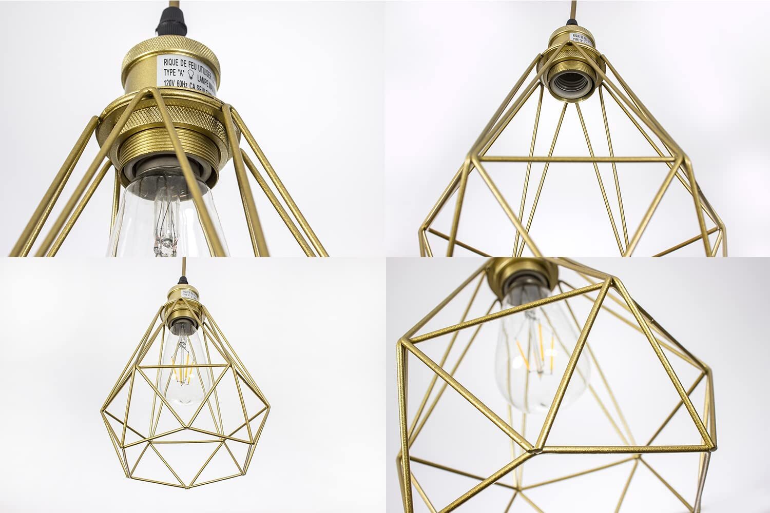 Popilion Gold Pendant Lights 2 Pack Pendant Light Fixtures Pendant ...