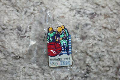 1998 Nagano Winter Olympics - IBM Sponsor Olympic Bobsled Pin | eBay