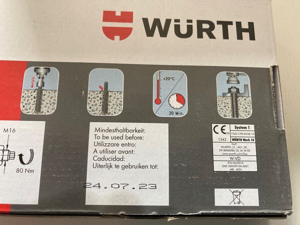 Wurth resin glass tubes M16 | eBay UK