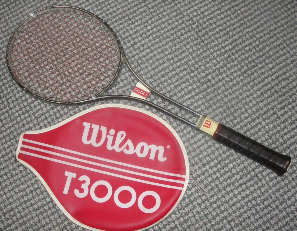 Vintage Wilson T3000 Metal Tennis Racket Red Trim with Red & White ...
