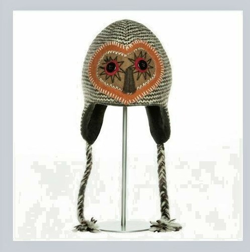 deLux Crafty Artist Brown OWL HAT knit men womens ADULT costume LND ...