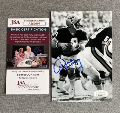 NEW ORLEANS SAINTS- ARCHIE MANNING AUTOGRAPH 4x6 ACTION PHOTO JSA ...
