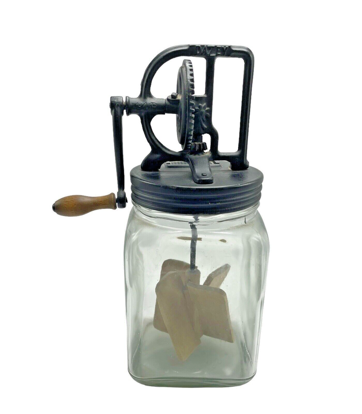 Authentic Dazey Mfg Co #30 Glass 3 Quart 34C Metal Gear Butter Churn 4 ...