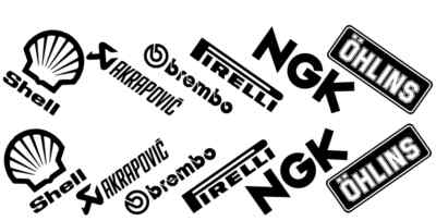 12 X Belly Pan Fairings Motorcycle Track RACING STICKERS Sponsor Vinyl ...