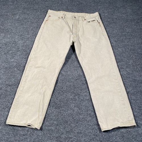 Levis 501 Jeans Mens 38x27 White Oak Cone Denim Classic Button Fly ...