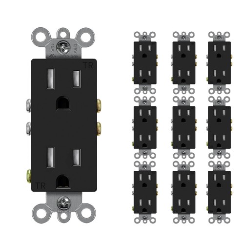 Decorator Receptacle Outlet, Standard Electrical Wall Tamper Resistant ...