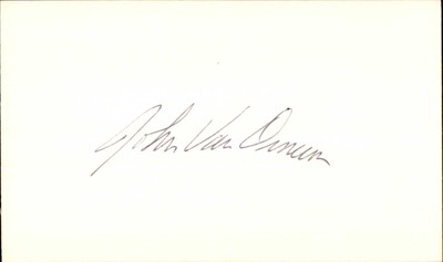 John Van Ornum Signed 3x5 Index Card Cut 1980-84 | eBay