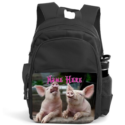 Personalised Pigs Backpack Adults Work Travel Bag Mens Farm Sport ...