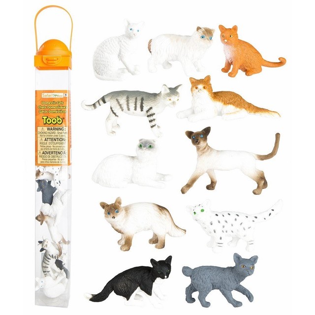 Safari Ltd Domestic Cats Toob With 12 Hand Painted Toy Figurines Gift ...