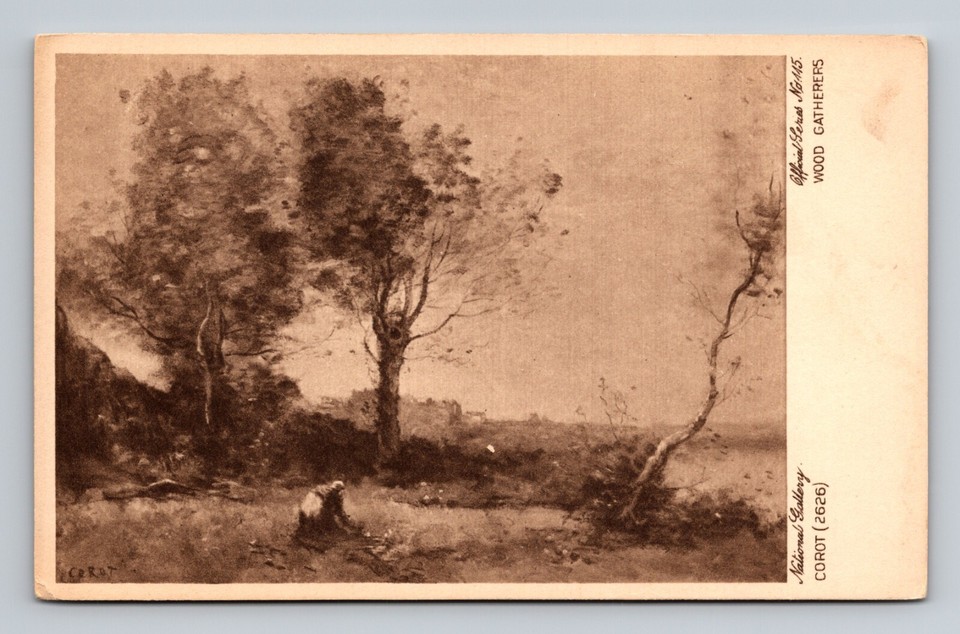 Art Postcard The Wood Gatherer Jean Baptiste Camille Corot UK National ...