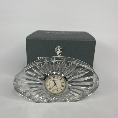 Vintage WATERFORD Small Oval Crystal Quartz Desk Mantel Clock | eBay