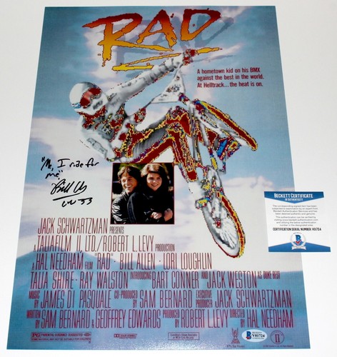 BILL ALLEN SIGNED 'RAD' CRU 12x18 MOVIE POSTER B BECKETT COA BAS PROOF ...