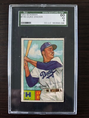 1952 BOWMAN BASEBALL #116 DUKE SNIDER SGC 5 EXCELLENT | eBay
