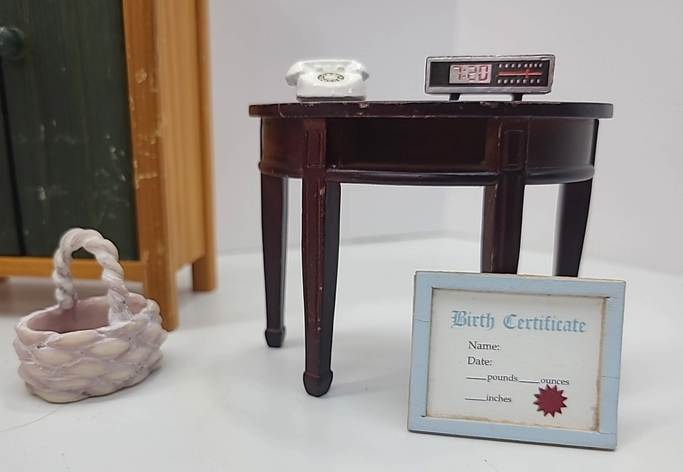 Vtg Town Square Miniature Family w Assorted Dollhouse Furniture and ...