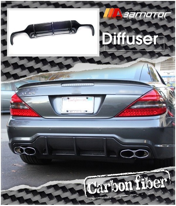 Carbon Fiber Rear Bumper Diffuser Quad fits 2009-12 Mercedes R230 SL63 ...