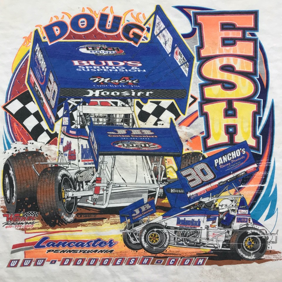 Doug Esh Racing Shirt Men XL White Sprint Car The Hammer Graphic ...