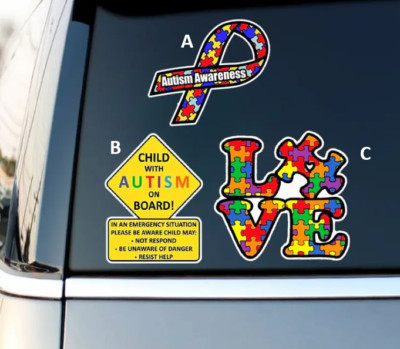 NEW! Colorful AUTISM AWARENESS Stickers for Windows & Car! 3 Styles You ...