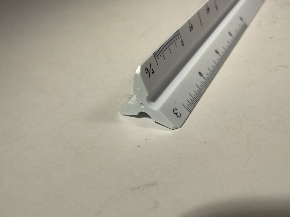 Staedtler-Mars 987 19-31 Architect Scale Triangle Drafting Ruler White ...