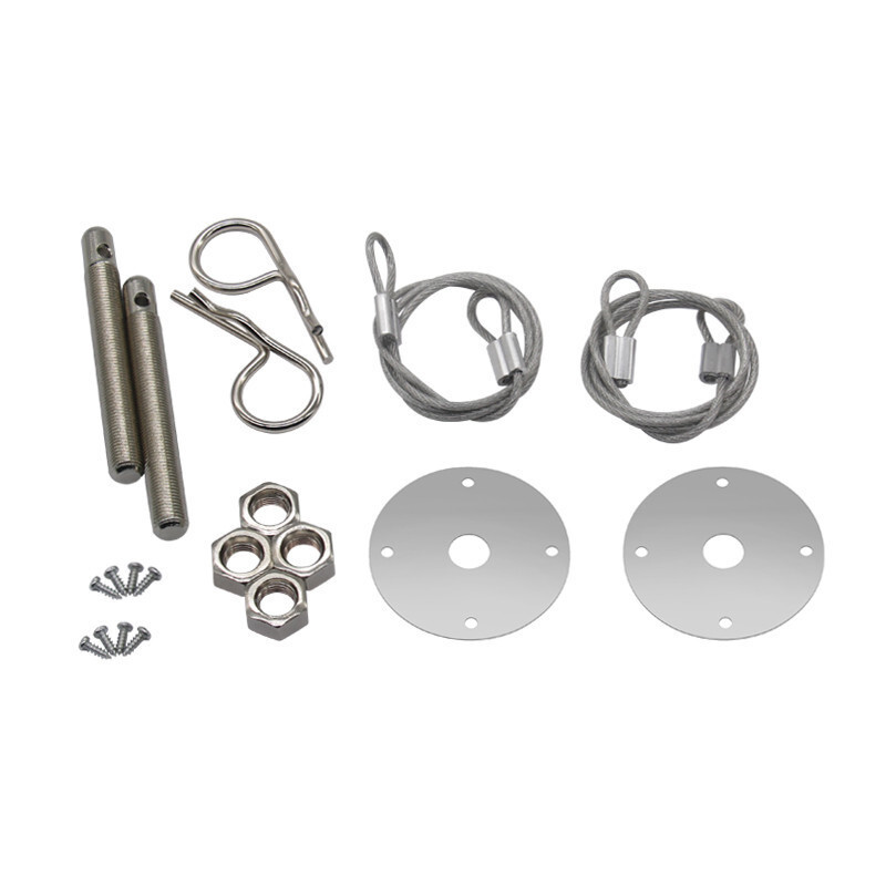 Chrome Car Stainless Steel Practical Mount Engine Hood Pin Plate Bonnet ...