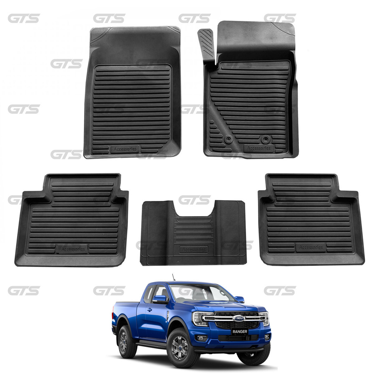 RHD Rubber 3D Floor Mat Carpets For Ford Ranger Open Cab Next Gen 2022 ...