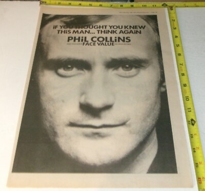 PHIL COLLINS GENESIS Vintage Original Album AD Advert 1981 Face Value ...