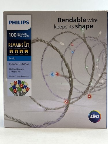 100 LED Multicolor Bendable Christmas Light Set Outdoor Holiday Decor ...