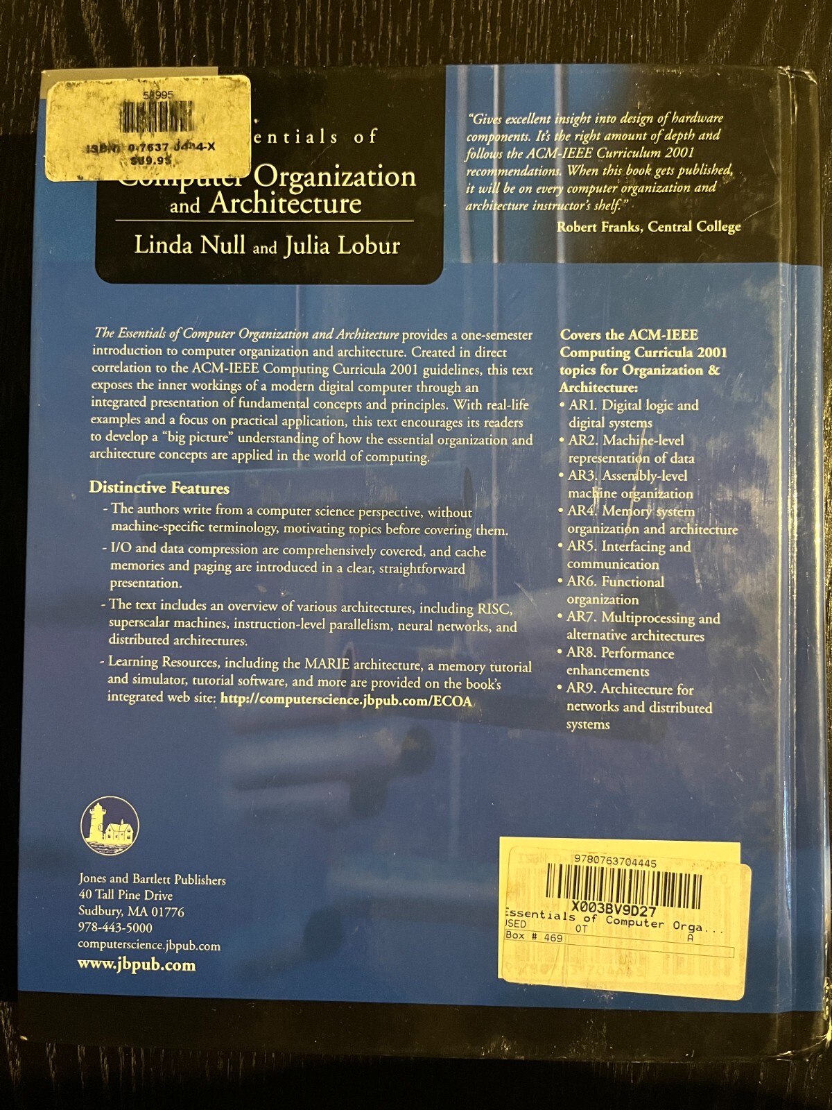Essentials of Computer Organization and Architecture by Julia Lobur and ...
