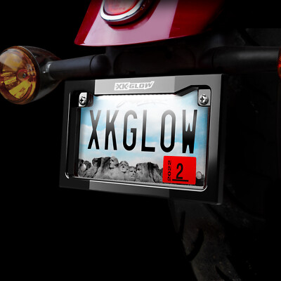 Black Motorcycle LED License Plate Frame | eBay