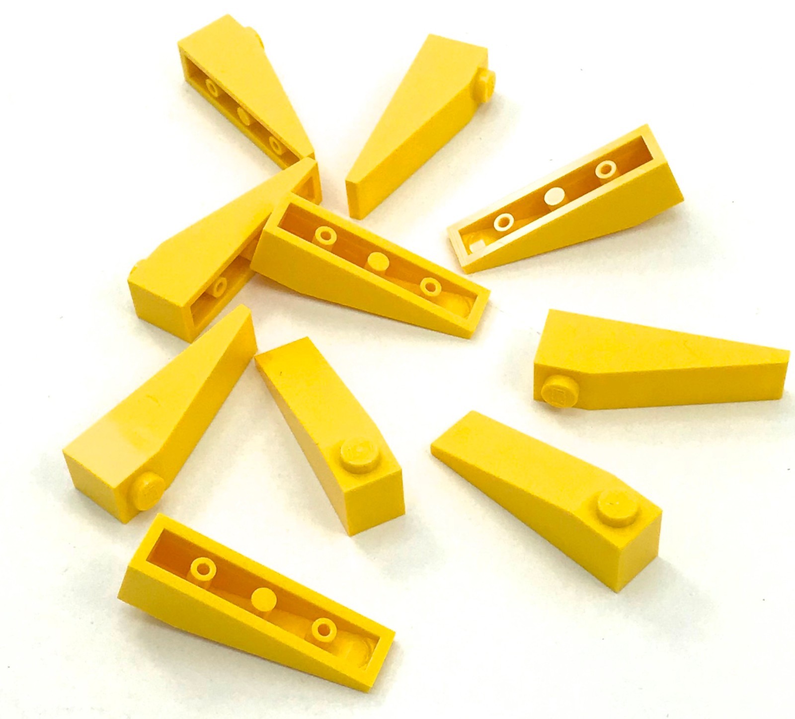 Lego 10 New Yellow Slopes 18 4 x 1 Sloped Pieces | eBay