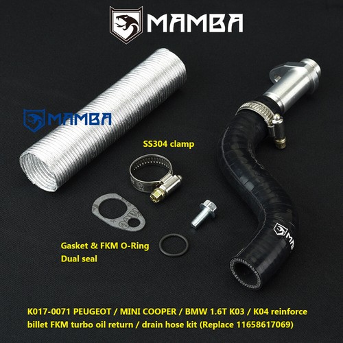 BMW MINI Cooper S R55~R61 1.6T Reinforce FKM Turbo Oil Drain Return ...