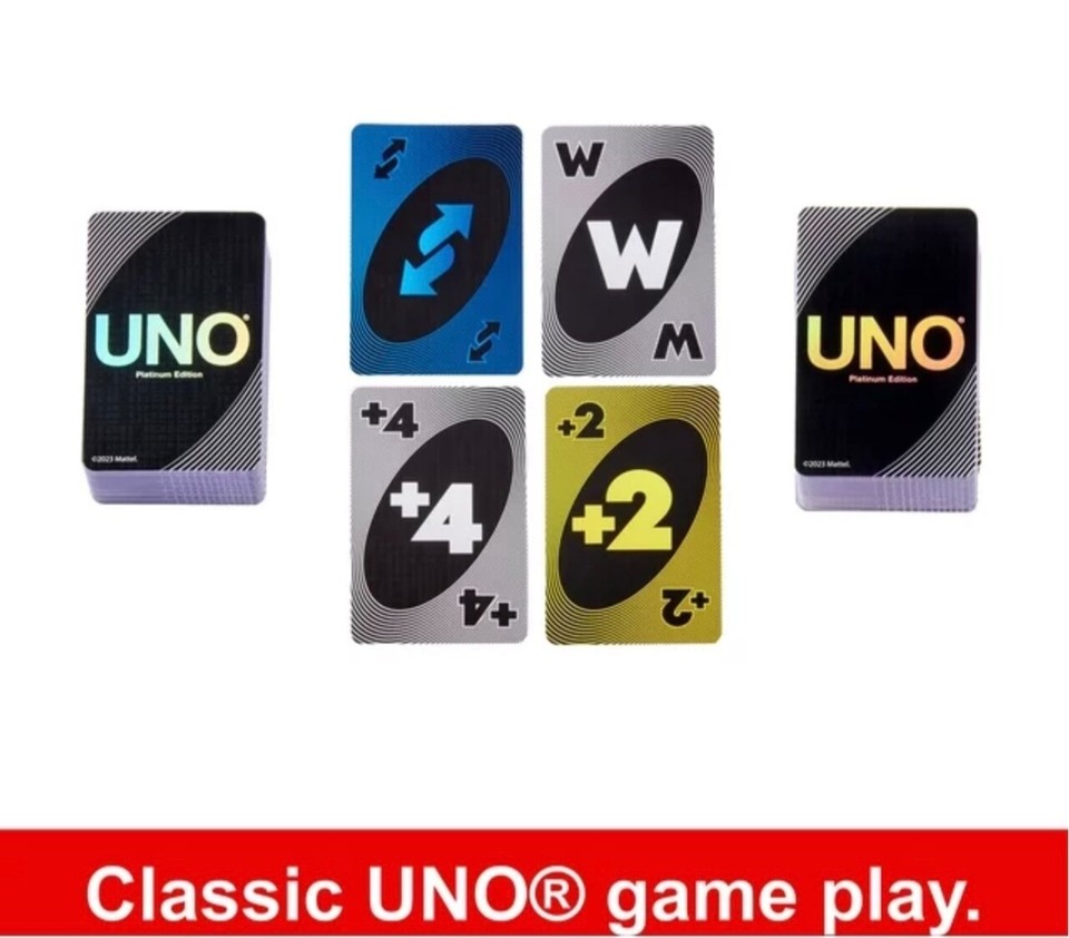 UNO Platinum Edition Card Game for Adults, Kids, Teens & Game Night | eBay