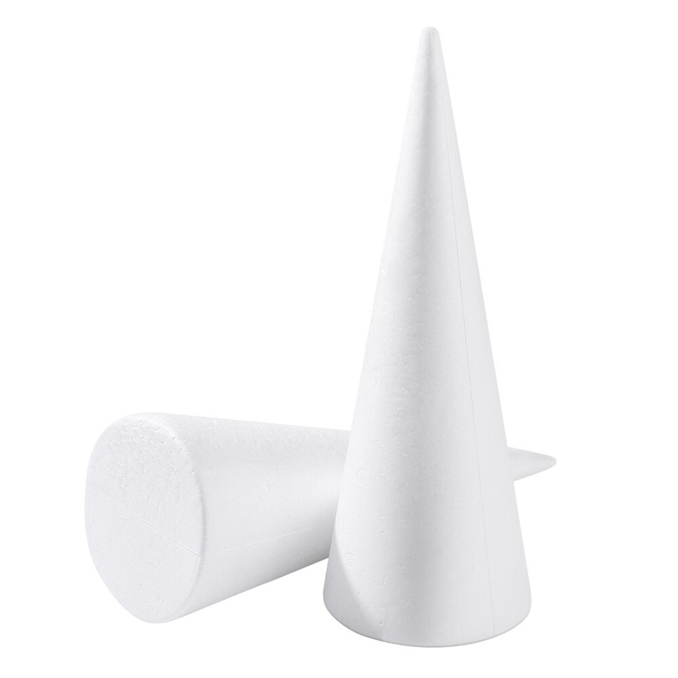Amosfun 2pcs White Cones Arts and Crafts Cone Shaped Foams Handmade ...